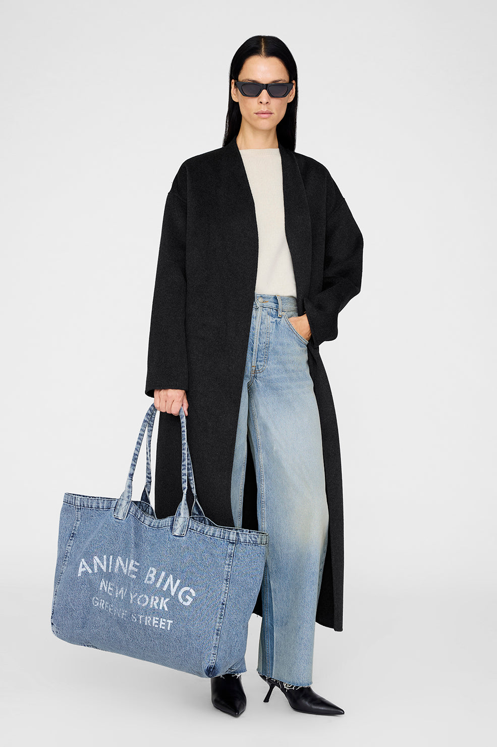 ANINE BING ANINE BING Leo Denim Tote Bag